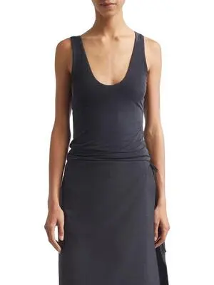 ST. AGNI Cupro Jersey Low Scoop Top