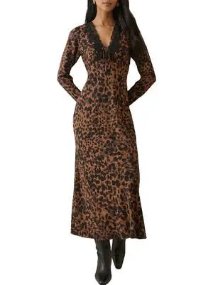 NOBODY'S CHILD Aida Long Sleeve Maxi Dress