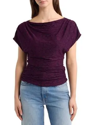 Free People Aura Floral Print Top - Italian Plum