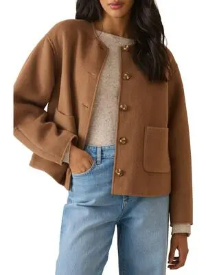 NOBODY'S CHILD Tie Neck Jacket - Brown