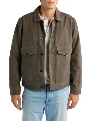 Marine Layer Waxed Canvas Trucker Jacket - Olive