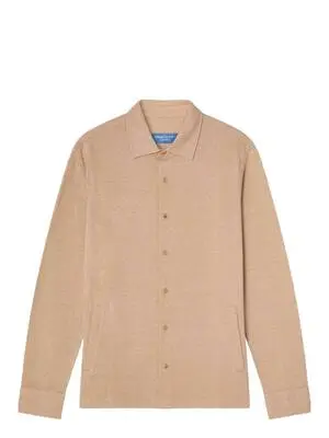Robert Talbott Walter Cashmere Blend Snap Front Shirt - Camel