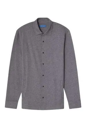 Robert Talbott Walter Cashmere Blend Snap Front Shirt - Gray