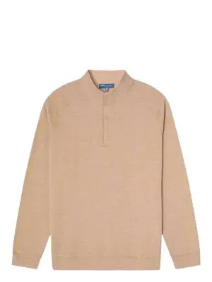 Robert Talbott Wesley Cashmere Blend Quarter Zip Camel