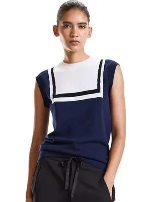 Cynthia Rowley Eastport Sleeveless Knit Pullover - Navy