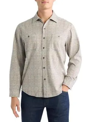 Tommy Bahama Fireside Pixel Point Long Sleeve Button-up Shirt - Coconut
