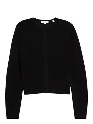 Vince Mixed Media Wool And Silk Blend Cardigan - Black