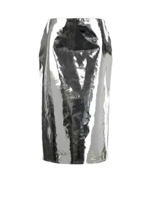 JIL SANDER Leather Skirt - Silver
