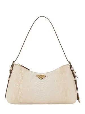 Prada Ivory Leather Aimee Shoulder Bag - White