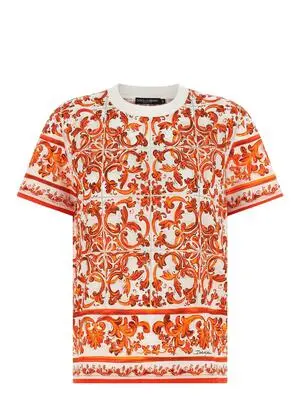 Dolce & Gabbana Maiolica' T-shirt - Orange