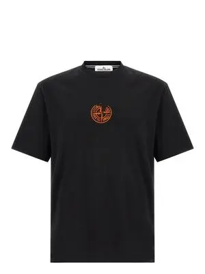 Stone Island Logo T-shirt - Orange