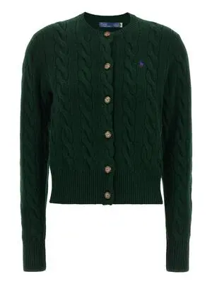 Polo Ralph Lauren Braided Cardigan Green