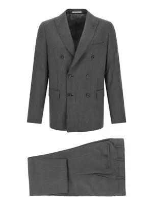 Pal Zileri Double-breasted Wool Dress - Gray