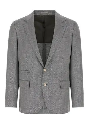Brunello Cucinelli Deconstructed Single-breasted Blazer - Gray