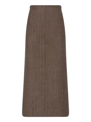 MAISON MARGIELA Midi Skirt With Houndstooth Pattern - Brown