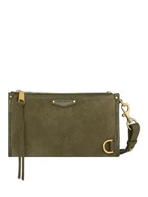Rebecca Minkoff M. A.b Small Suede Crossbody Bag - Olive