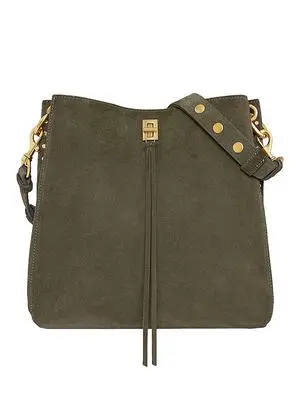 Rebecca Minkoff Darren Large Suede Shoulder Bag - Olive