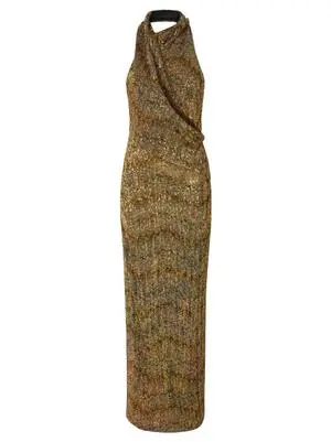 Missoni Sequin-embellished Halterneck Dress - Gold