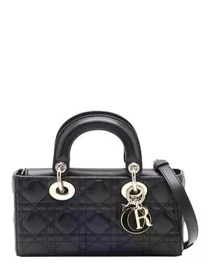 Dior 2000-2026 Small Lambskin Cannage Lady D-joy Satchel Black
