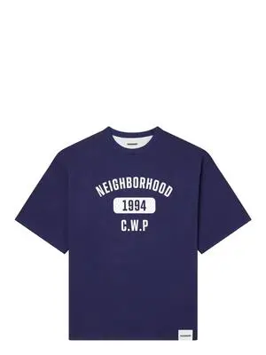 NEIGHBORHOOD Logo-print Reversible Cotton-jersey T-shirt - Blue