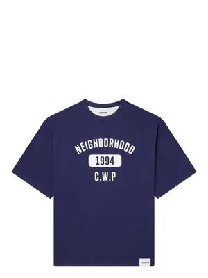 NEIGHBORHOOD Logo-print Reversible Cotton-jersey T-shirt - Navy