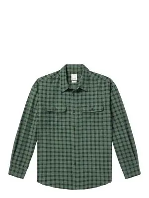 Visvim Langer Checked Brushed Cotton-canvas Shirt - Green