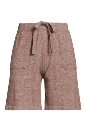 FEDELI Woman Shorts & Bermuda Shorts Brown Size 6 Cashmere, Linen