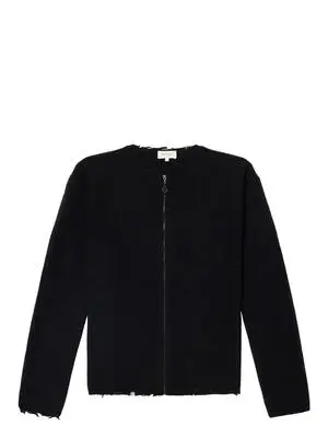 SECOND / LAYER Friends Waffle-knit Wool And Cashmere-blend Zip-up Sweater - Black