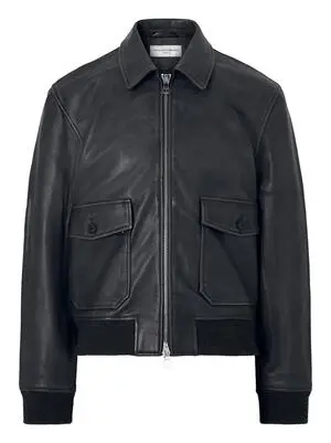 Officine Générale Cesario Grained Leather Jacket - Black