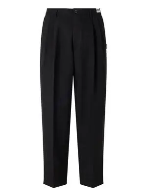 NEIGHBORHOOD Tapered Pleated Twill Trousers - Black