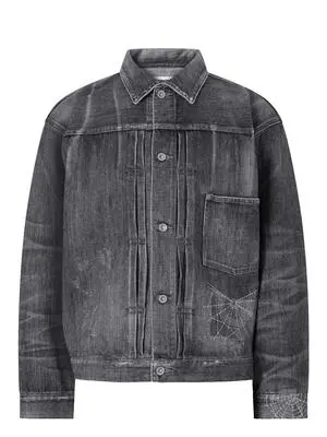 NEIGHBORHOOD Savage Embroidered Denim Jacket - Gray
