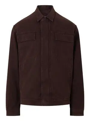 Altea Godfrey Padded Garment-dyed Stretch-cotton Twill Overshirt - Brown