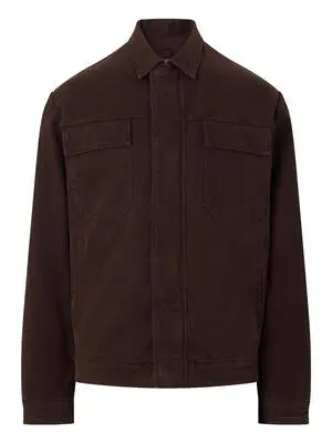 Altea Godfrey Padded Garment-dyed Stretch-cotton Twill Overshirt - Brown