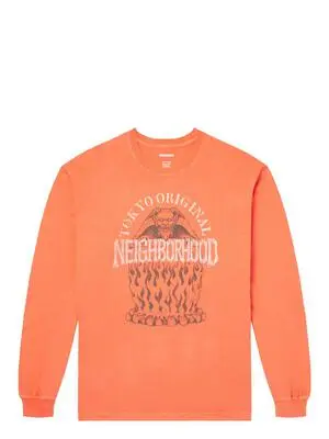 NEIGHBORHOOD Logo-print Cotton-jersey T-shirt - Orange
