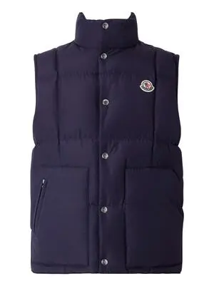 Moncler Brumellune Logo-appliquéd Quilted Shell Down Gilet - Navy