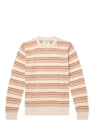CORRIDOR Striped Pointelle-knit Sweater - Orange