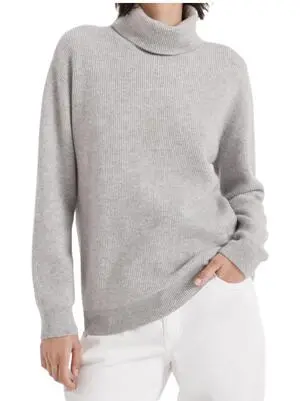 Brunello Cucinelli Turtleneck Ribbed-knit Jumper - Light Gray