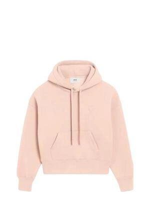 AMI Paris De Coeur Drawstring Hoodie - Pink