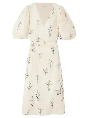 Altuzarra Printed Cotton Midi Dress - White