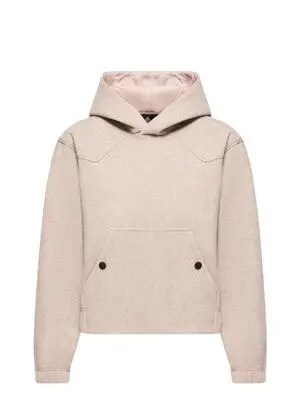 Moncler Logo Embroidered Long-sleeved Hoodie - Beige