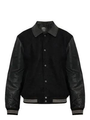 ALLSAINTS Leather Sleeve Varsity Jacket