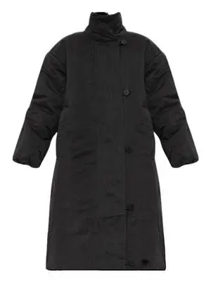 Studio Nicholson Long Down Coat With An Asymmetrical Button Closure - Black