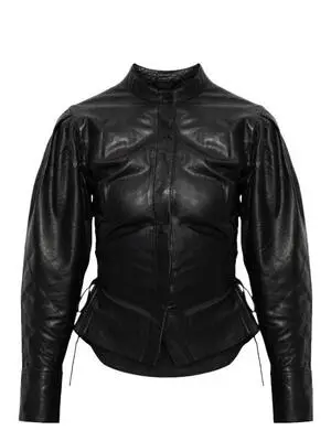 ALLSAINTS Allsaints Evanna Lace-Up Leather Top