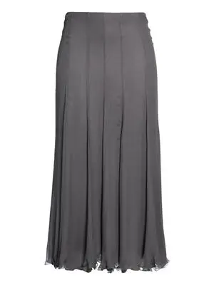 Chloé Solid-color Chiffon Midi Skirt  Gray