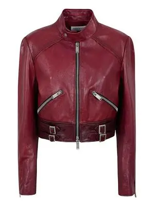 Alexander McQueen Zip-up Cropped Jacket - Red