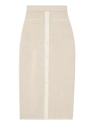 JOSEPH Fine Knit Midi Skirt Beige