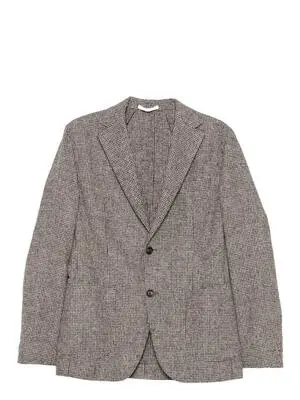 Eleventy Houndstooth-pattern Single-breasted Blazer - Brown