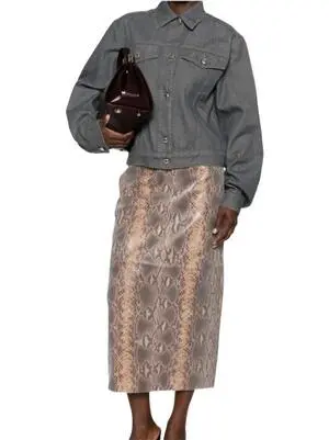 Sportmax Long-sleeve Denim Jacket - Gray