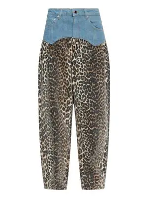 GANNI Ganni Printed Corset Wide-Leg Jeans