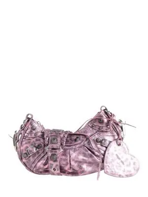 Balenciaga Medium-sized Leopard Print Metal Crossbody Bag  Pink